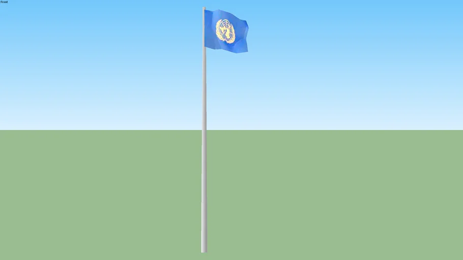 United Nations flag on pole | 3D Warehouse