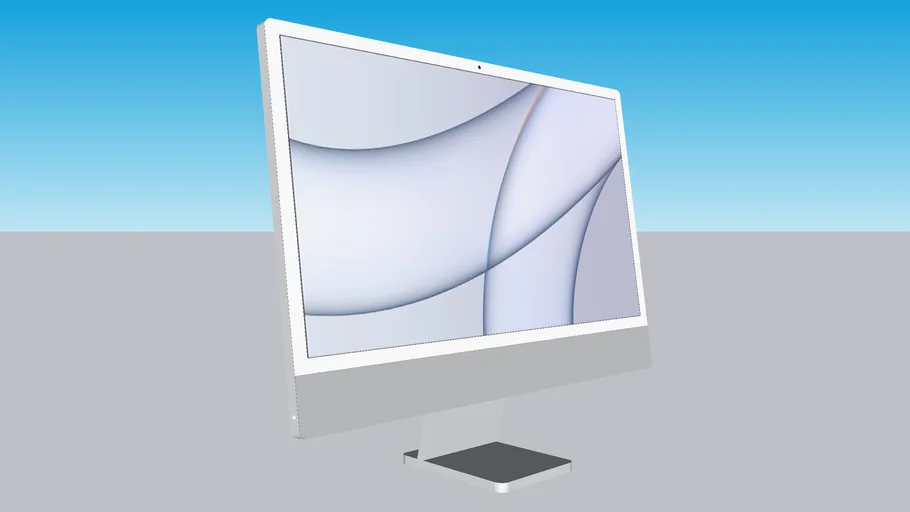 Apple iMac 24 Inch M1 2021 Silver | 3D Warehouse