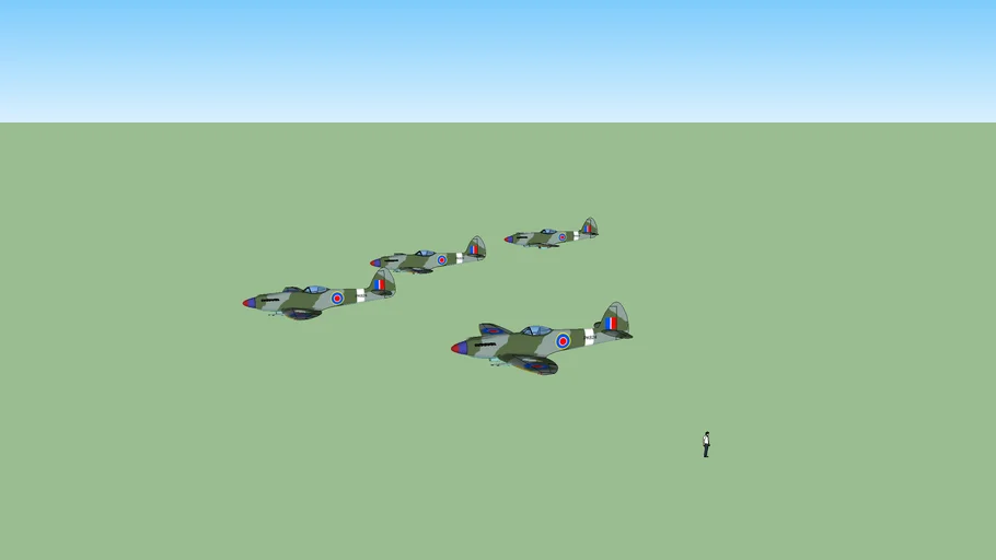 spitfire finger four formation | 3D Warehouse