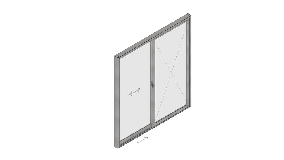 1 Sliding 1 Fix Glass Door | 3D Warehouse