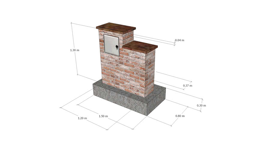ELECTRIC COUNTER BOX TYPE A IN ARMED CONCRETE OLD BRICKS VIEWS | 3D ...