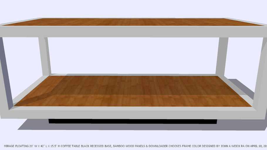 TABLE 20 X 42 COFFEE CHERRY WD & YOU CHOOSE FRAME COLOR BY JOHN A WEICK | 3D Warehouse