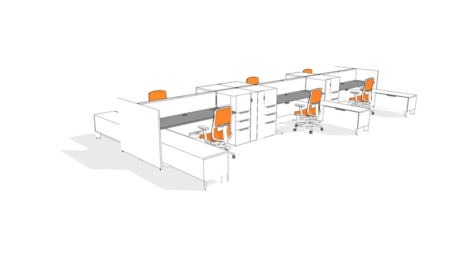 Click&Ship Workstation 05 Height-Adjustable 42h Solid | 3D Warehouse