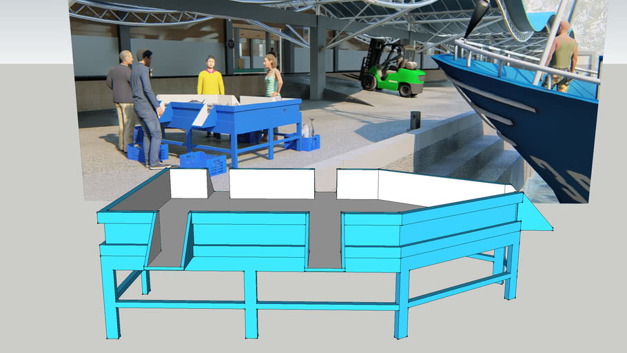 Meja Sortir Ikan | 3D Warehouse