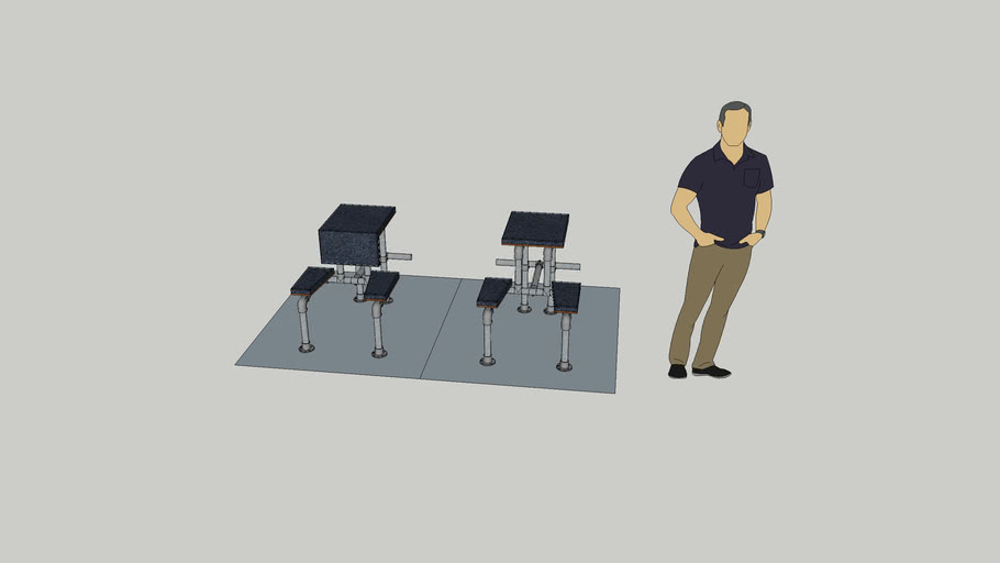 Tube Steel Kee Klamp BDSM Spanking Bench | 3D Warehouse