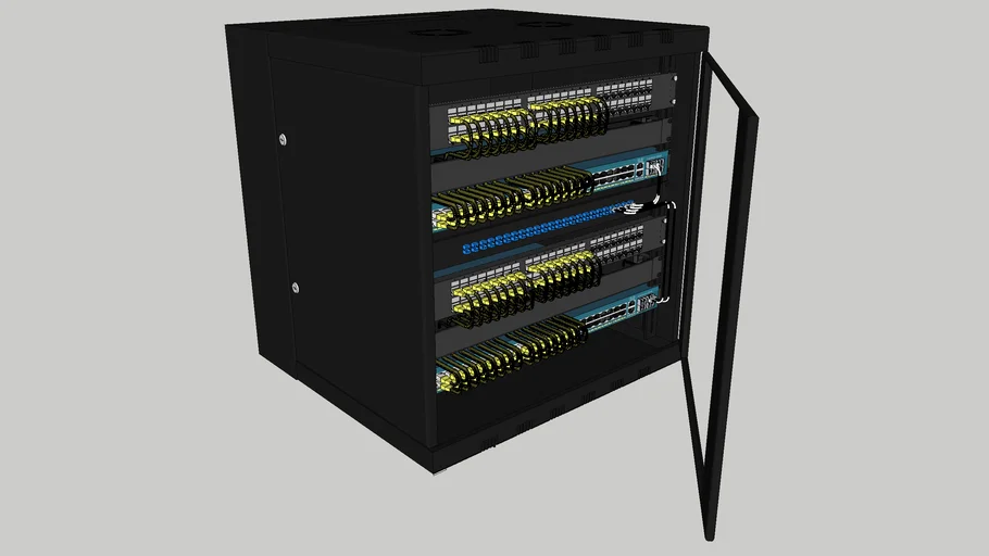 Rack Server - Wallmounted - 15U | 3D Warehouse