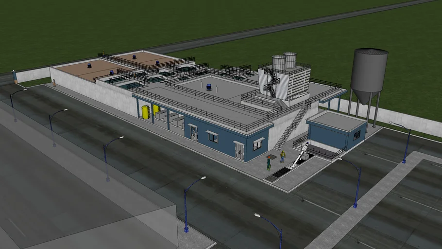 Sewage Treatment Plant (STP) of Dying & Textile factory | 3D Warehouse