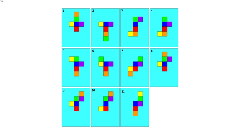 Eleven Cube Nets Unfolded | 3D Warehouse