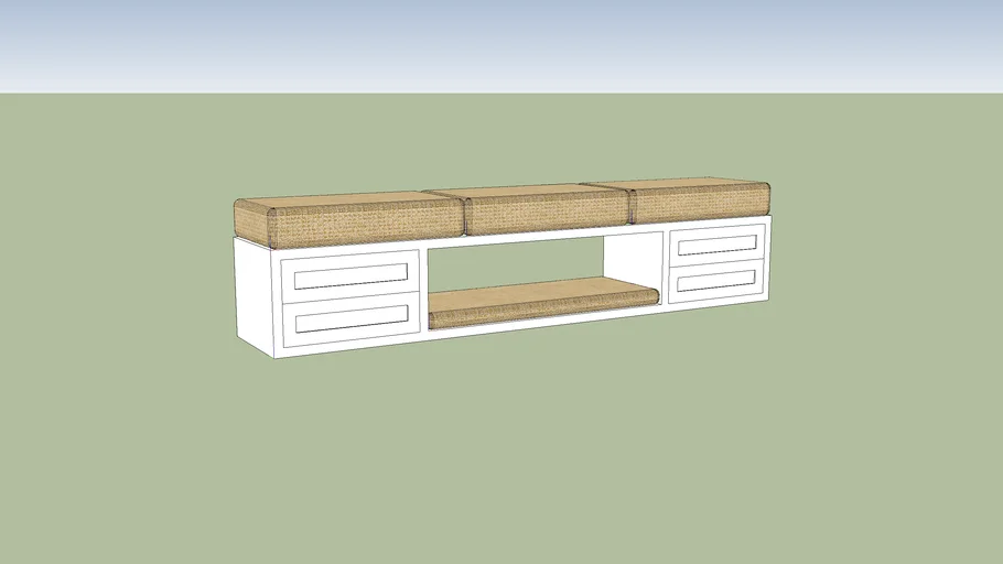 Seating Bench with Cushions | 3D Warehouse