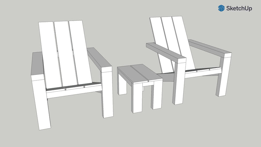 Modern Adirondack chair and table | 3D Warehouse