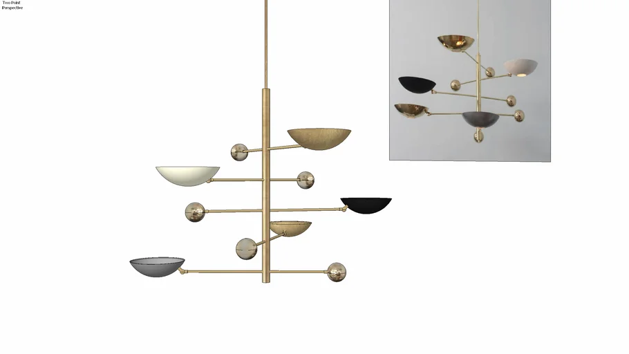Sputniklights - 6 Light Pendant Mid Century Modern Raw Brass Sputnik ...