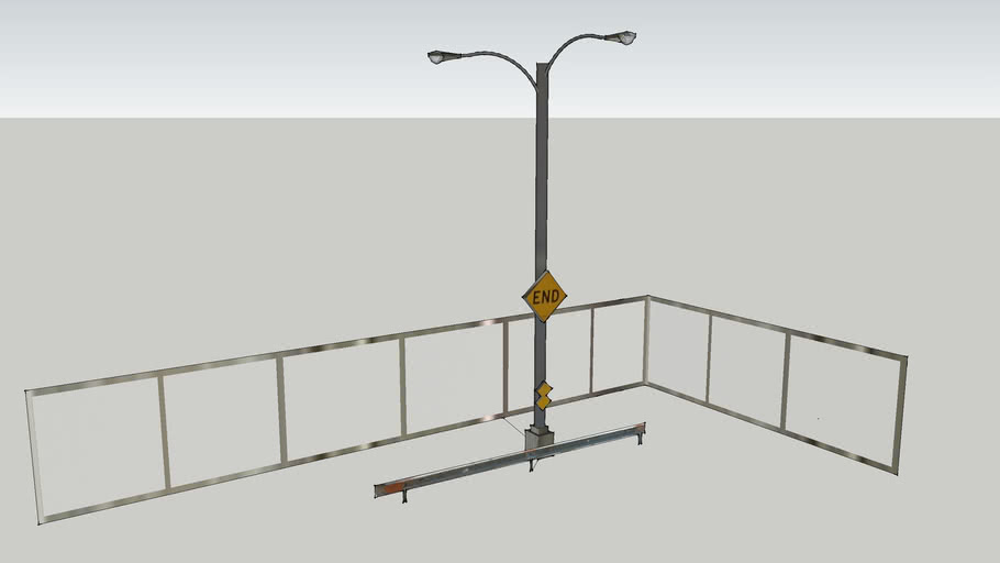E. 171st. Dead End Barrier Fencing Light | 3D Warehouse