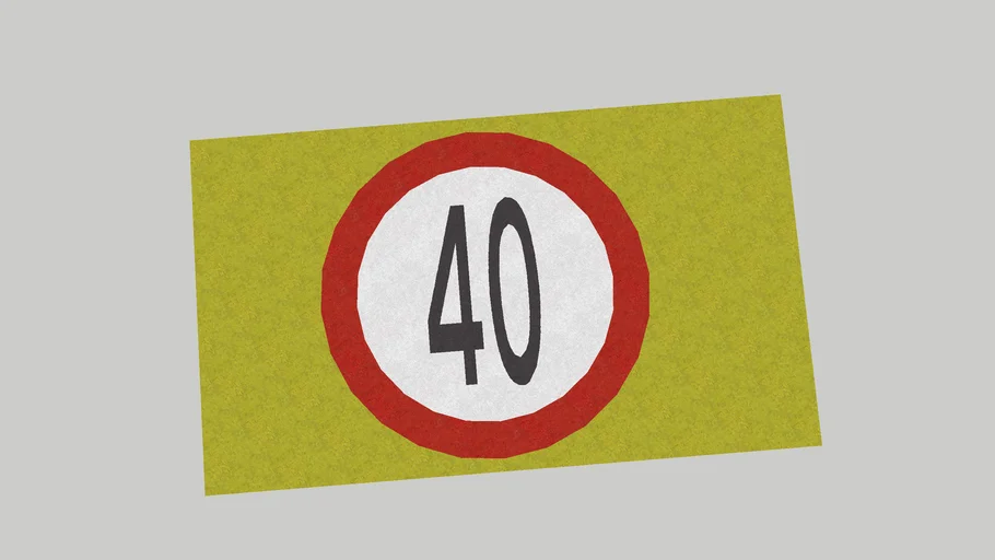 Road Marking - 40mph/kmph Speed Limit - Boxed | 3D Warehouse