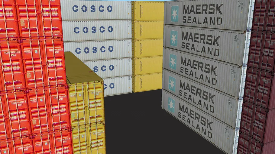 Mini Shipping Container Yard | 3D Warehouse