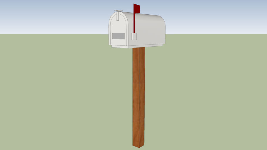 Mailbox on wooden pole | 3D Warehouse