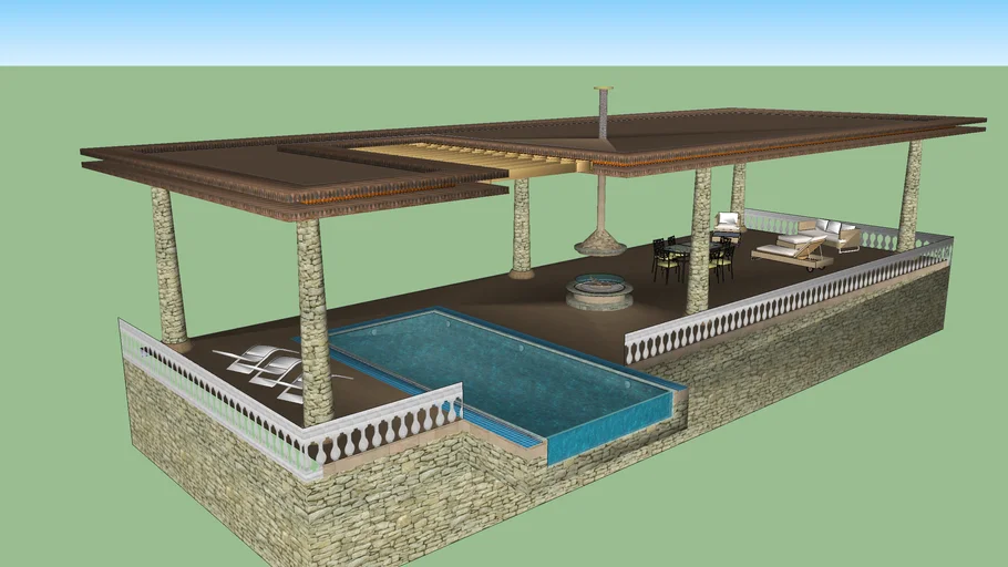 swimming pool and pergola | 3D Warehouse