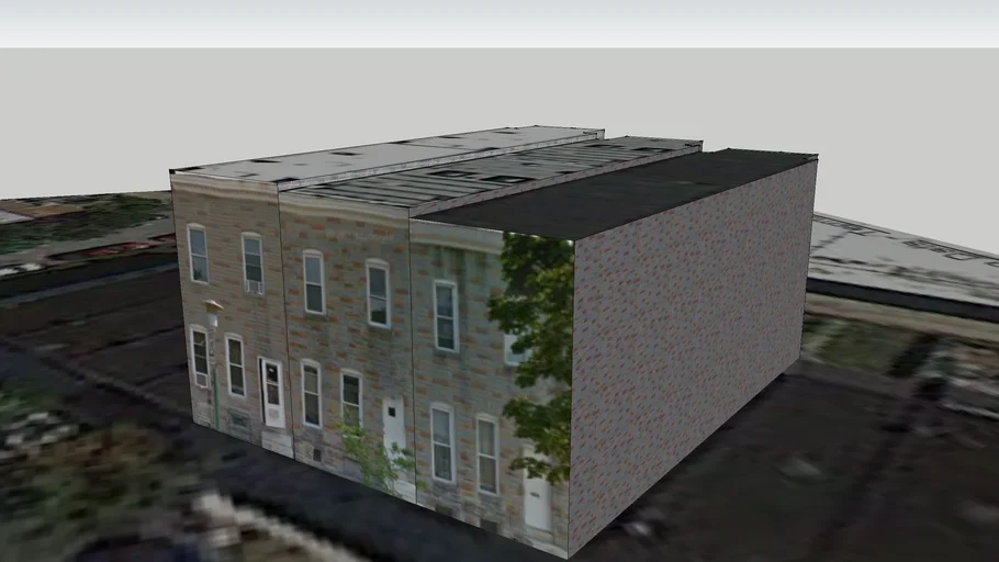 3 Formstone Rowhouses | 3D Warehouse