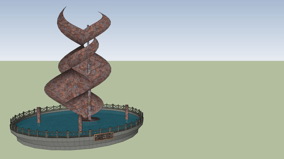 Roundabout fountain with sculpture | 3D Warehouse