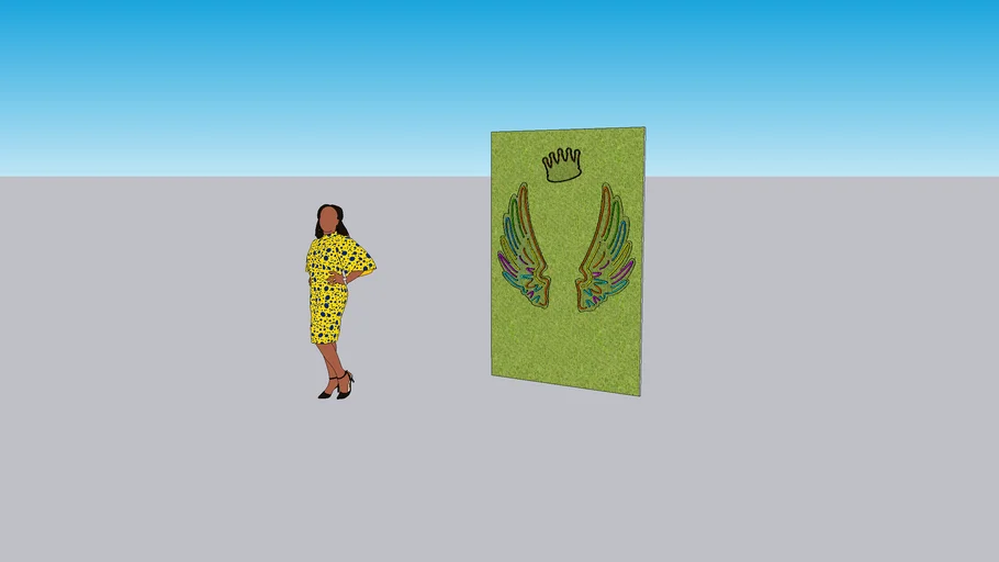 neon sign crown and wings sign led art latur | 3D Warehouse