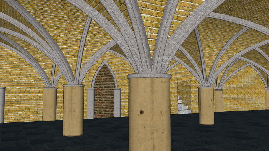 Cellar with Ribbed Vaulted Ceiling | 3D Warehouse