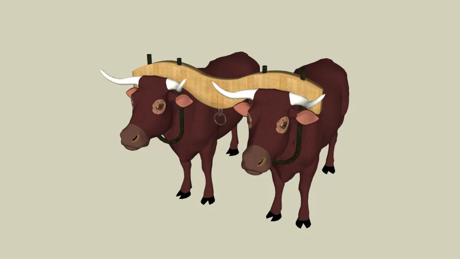 Oxen Team with Yoke | 3D Warehouse