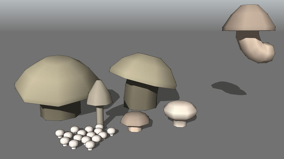 low-poly mushrooms | 3D Warehouse