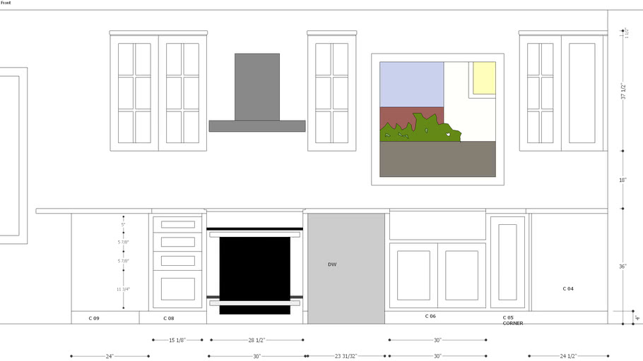 Kitchen with 1 1/2' partitions | 3D Warehouse