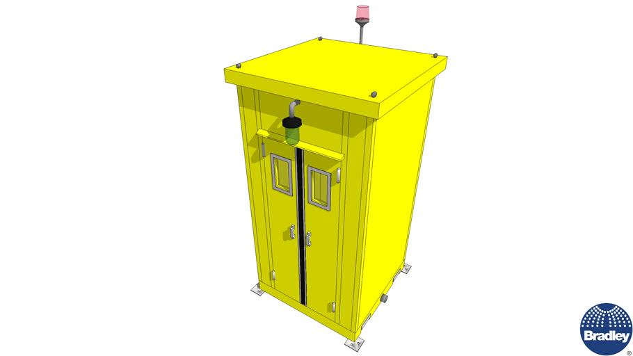 Outdoor Enclosed Safety Shower with Tepid Water Inlet | 3D Warehouse