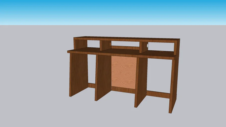 Studio Desk with 19' EIA rack spaces below and above desk | 3D Warehouse