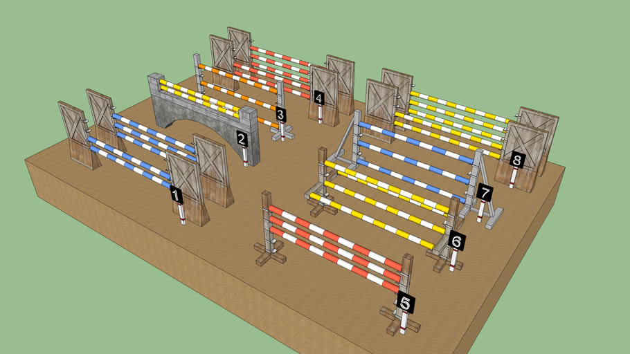 3D german horse obstacle jumping fence | 3D Warehouse