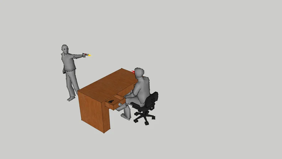 dead man at desk | 3D Warehouse