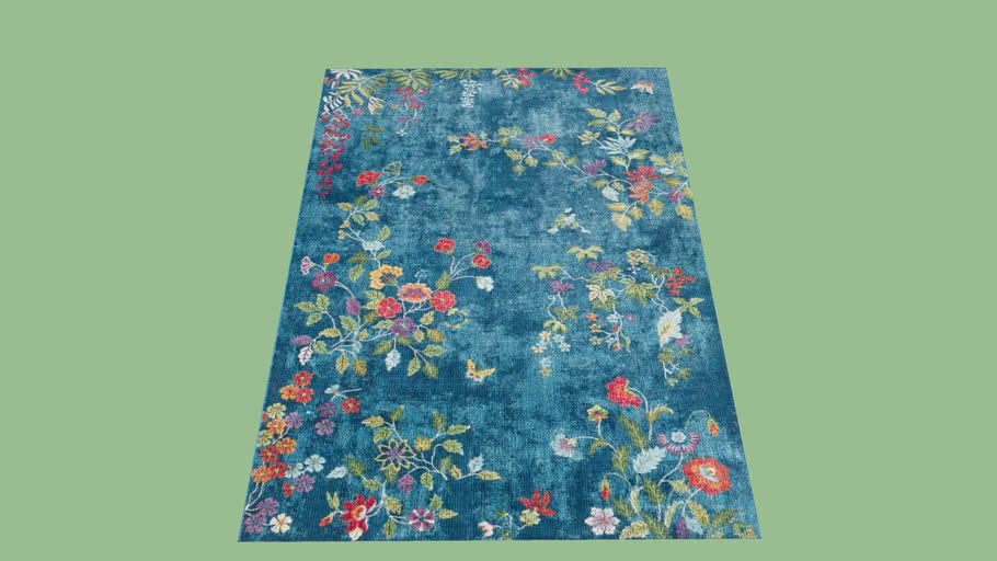 Annika Blue Area Rug | 3D Warehouse