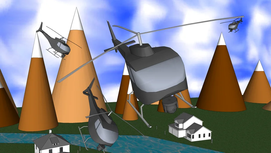 The 4 Helicopter race. | 3D Warehouse