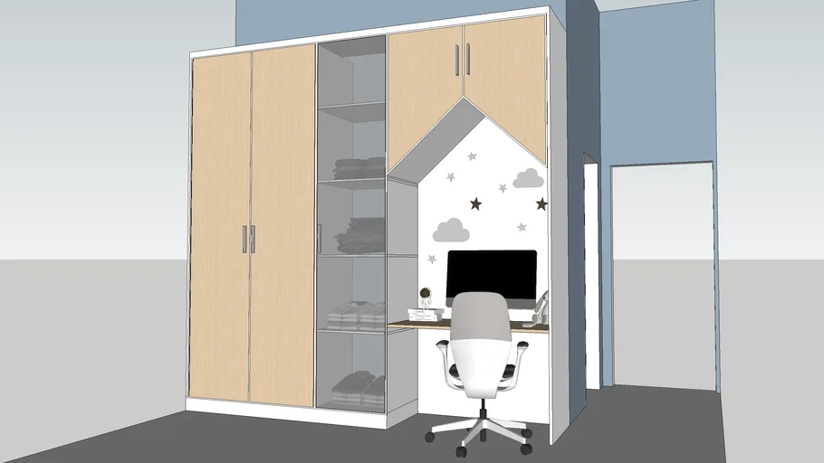 Wardrobe and Desk | 3D Warehouse