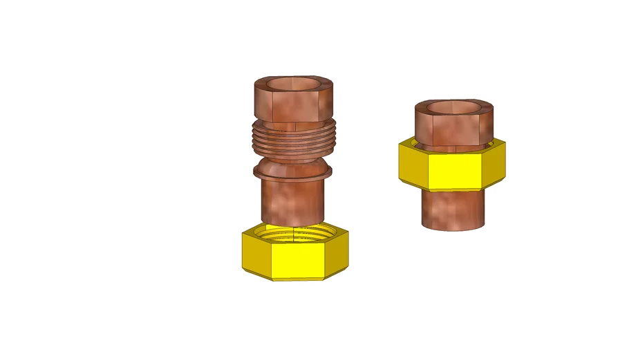 3/4' Copper Pipe Union | 3D Warehouse