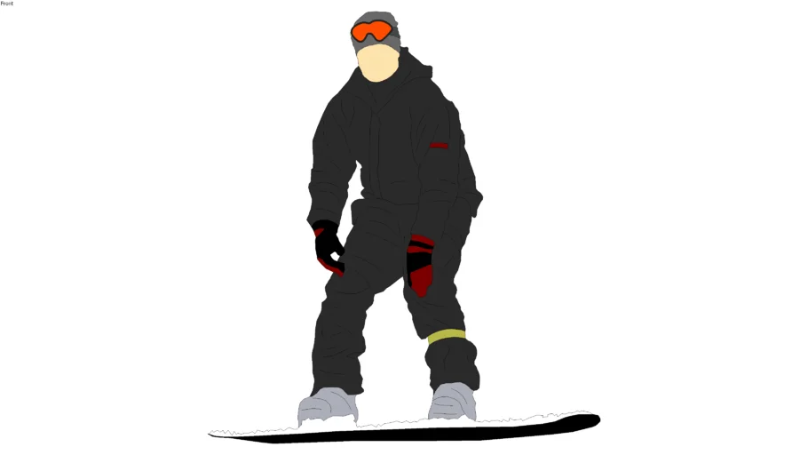 2D Man - Snowboarder 001 | 3D Warehouse