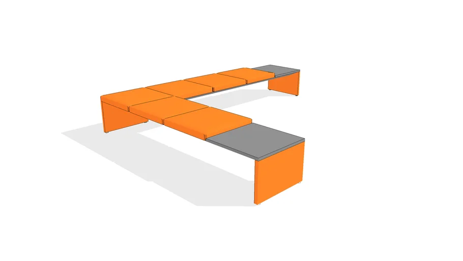 Clique Bench with Table, 8-Seater, No Back, Right Run-off, Upholstered ...