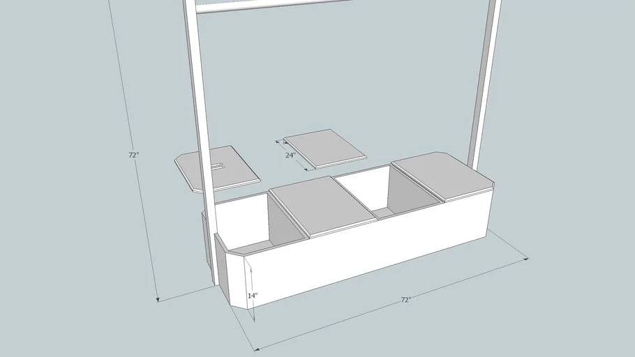 Clothes Rack with bins | 3D Warehouse