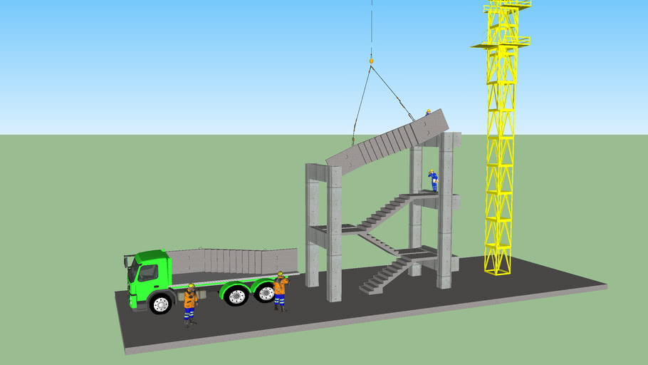 METODE PRECAST TANGGA | 3D Warehouse