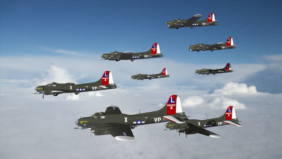 WW2+US_AIRFORCE+BOMBER_B17 | 3D Warehouse