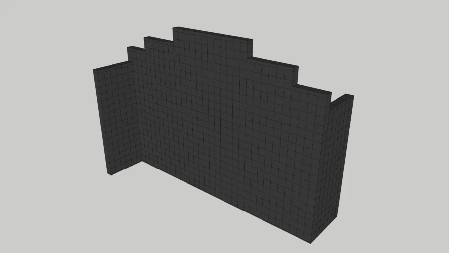 Morph Bricks Freestanding wall/divider 2.4m long x 1690 mm tall with staggered top | 3D Warehouse