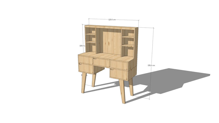 Meja Rias Jati Belanda | 3D Warehouse