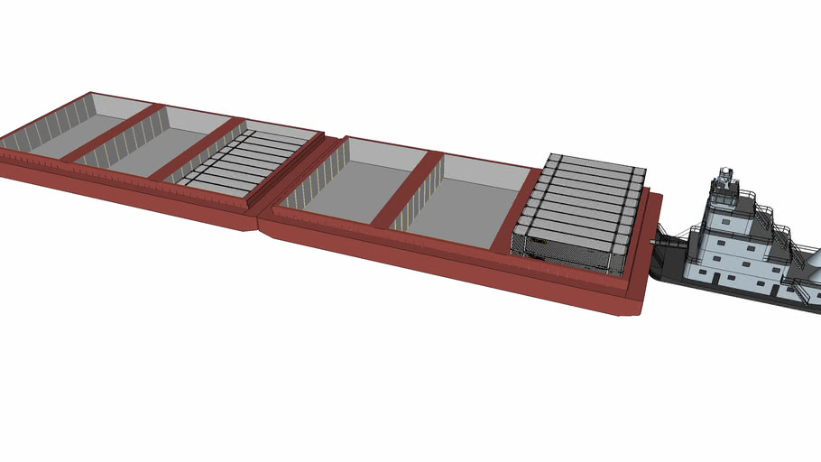 Container barge | 3D Warehouse