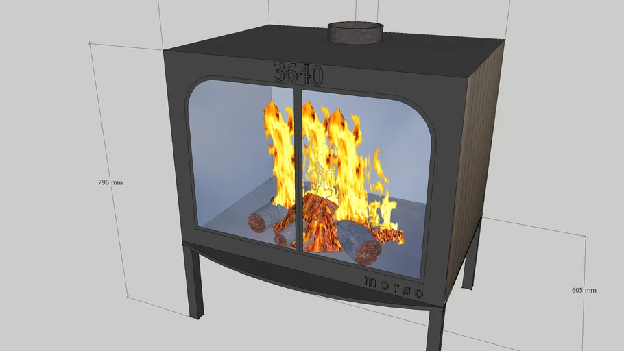 morso stove 3640-wood burning stove | 3D Warehouse