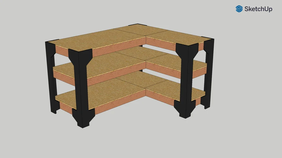 2x4basics L-Shaped Corner Workbench | 3D Warehouse