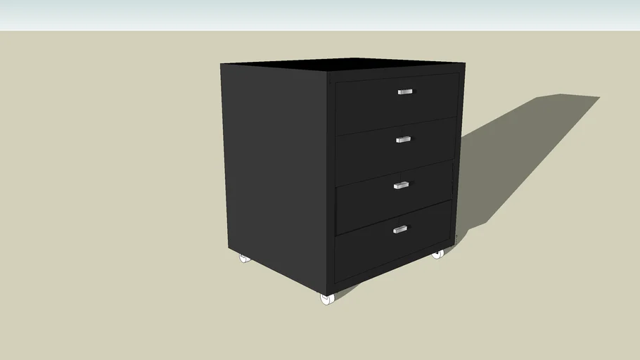 Four drawer module w/ wheels | 3D Warehouse