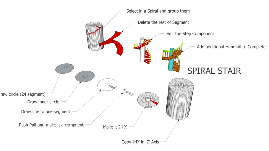 Drawing Spiral Staircase | 3D Warehouse