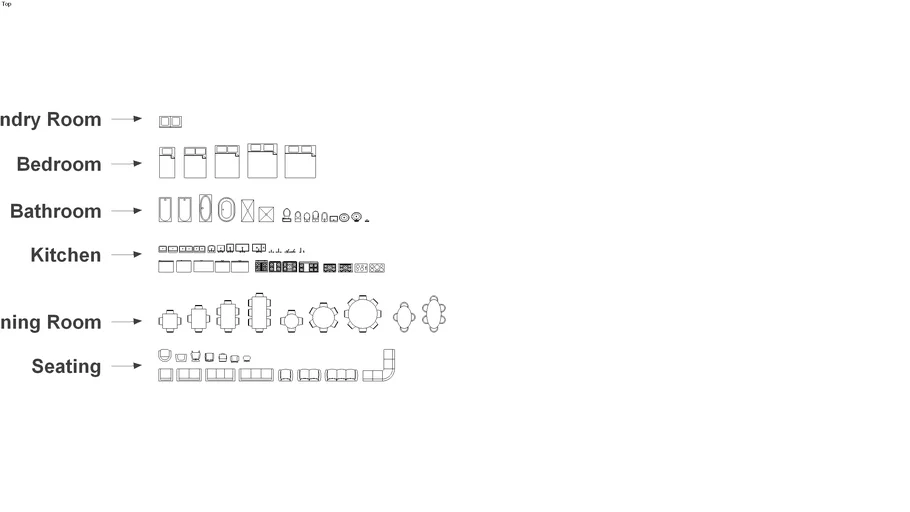 2D Interior Symbols (for Floor Plans) | 3D Warehouse