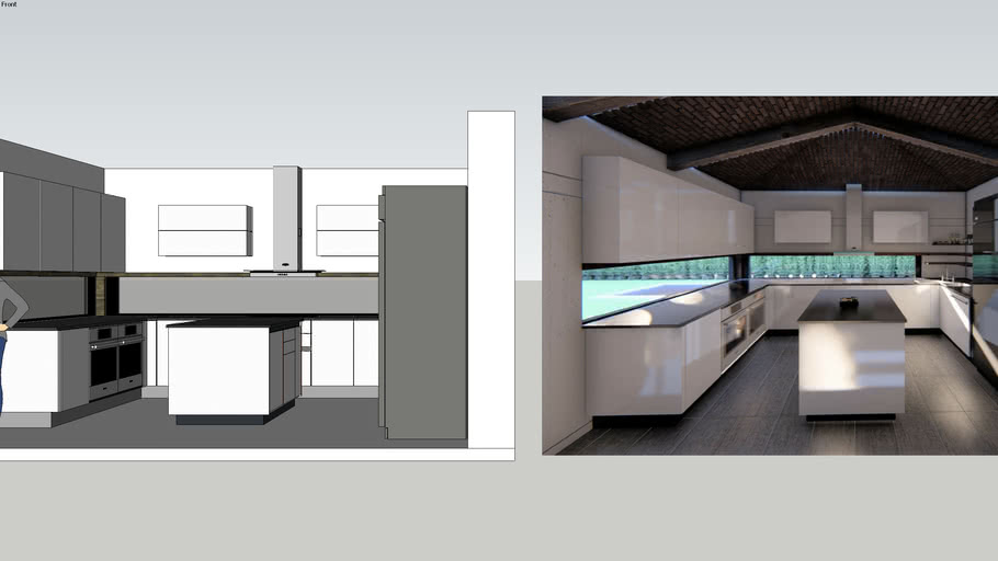 U Shape Modern Kitchen | 3D Warehouse