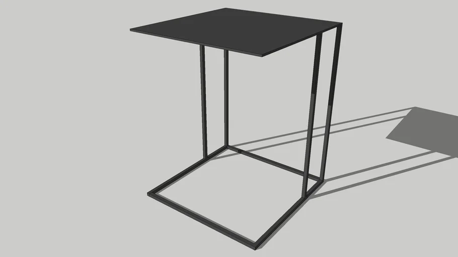 Side table, steel and leather | 3D Warehouse